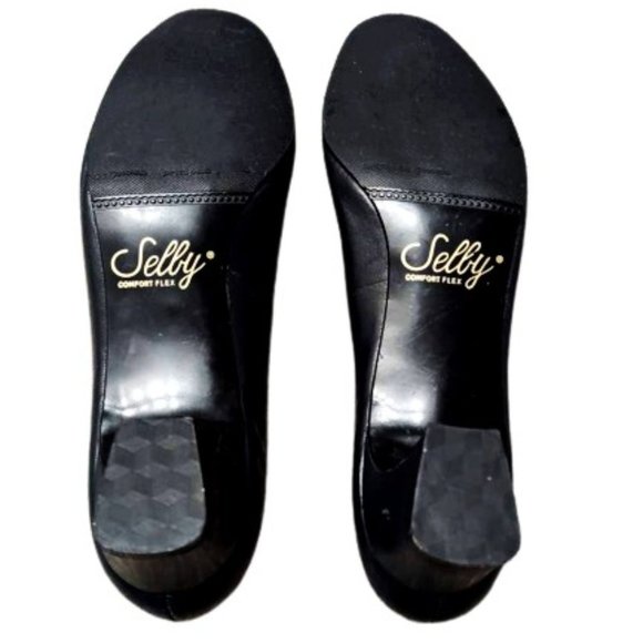 Shellys London | Shoes | Vintage Shelly Navy Easy Slip On Dress Pumps W ...